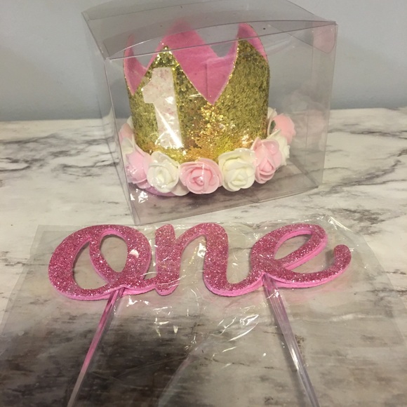 unknow | Party Supplies | Happy Birthday Crown With And Cake Topper ...